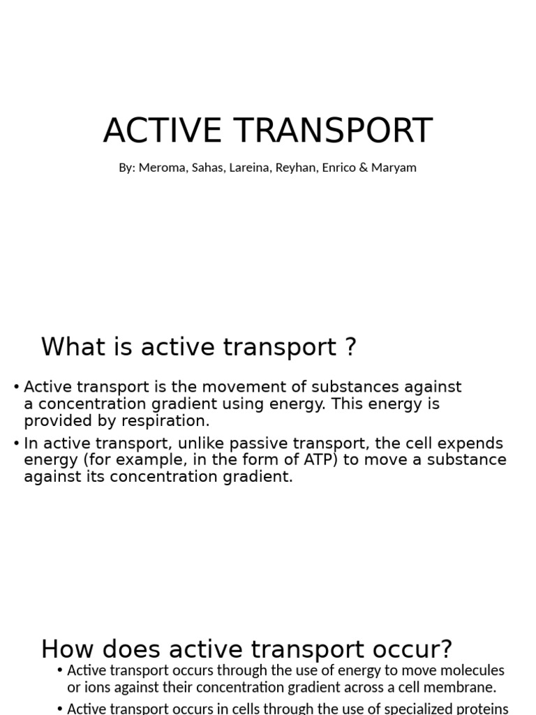 ACTIVE TRANSPORT | PDF