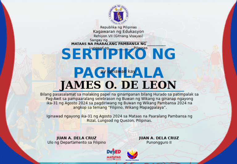 Sertipiko Para Sa Buwan Ng Wika 2025 Theme For International Womens Day