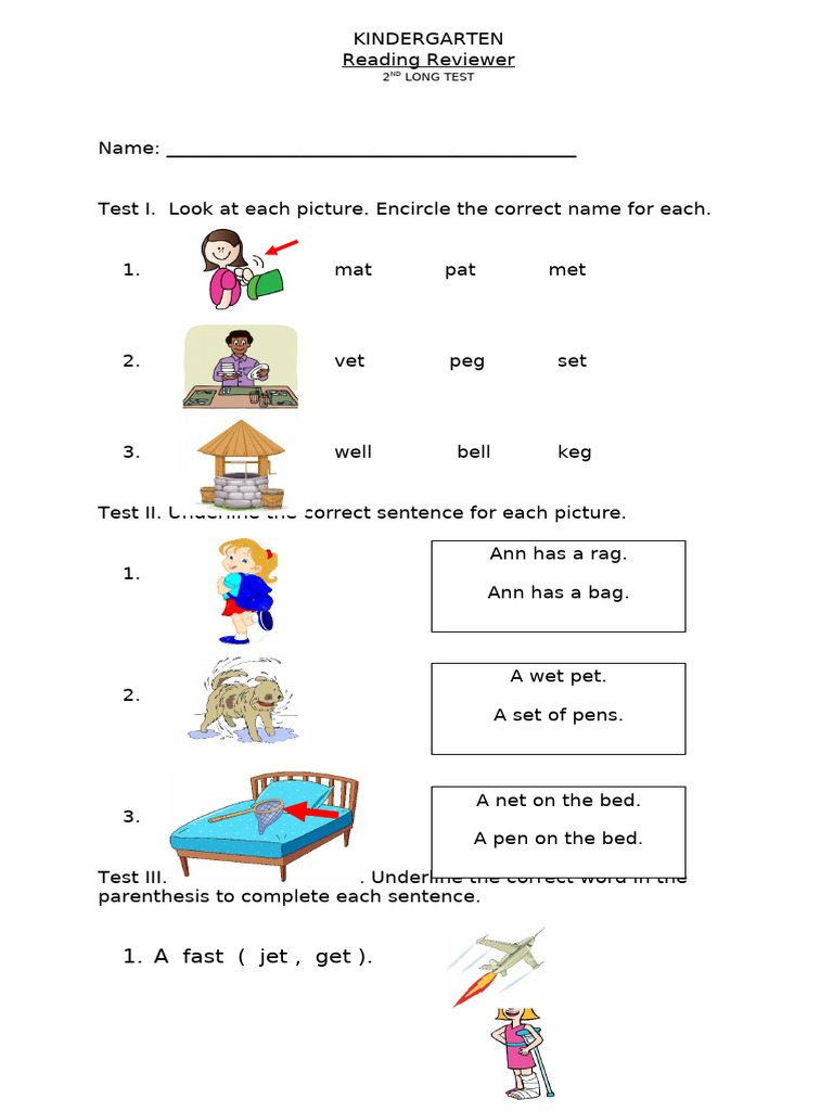 Reading- Kinder | PDF