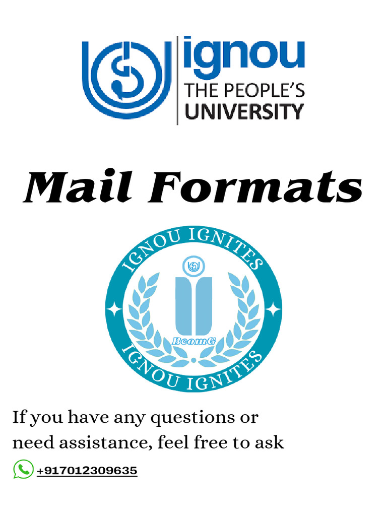 IGNOU Mail Formats | PDF