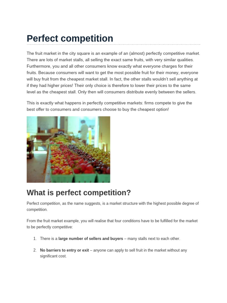 Perfect Competition | PDF