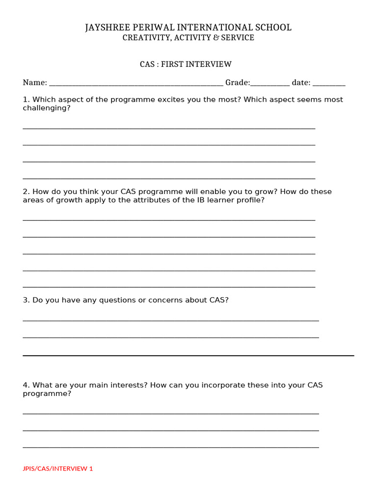 7. CAS Interview 1 | PDF