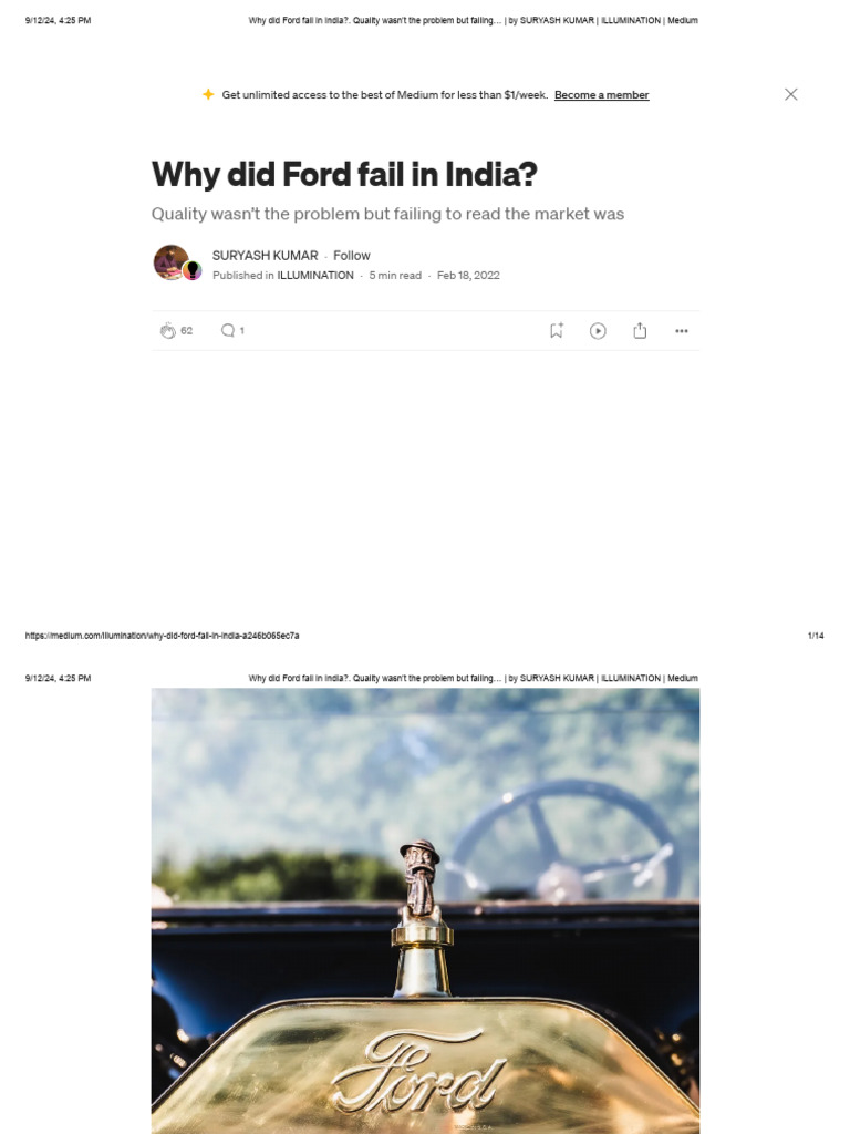 Why Did Ford Fail in India | PDF | Ford Motor Company | Car