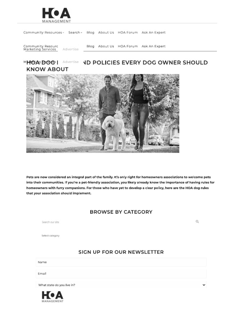 HOA Dog Rules And Policies | PDF