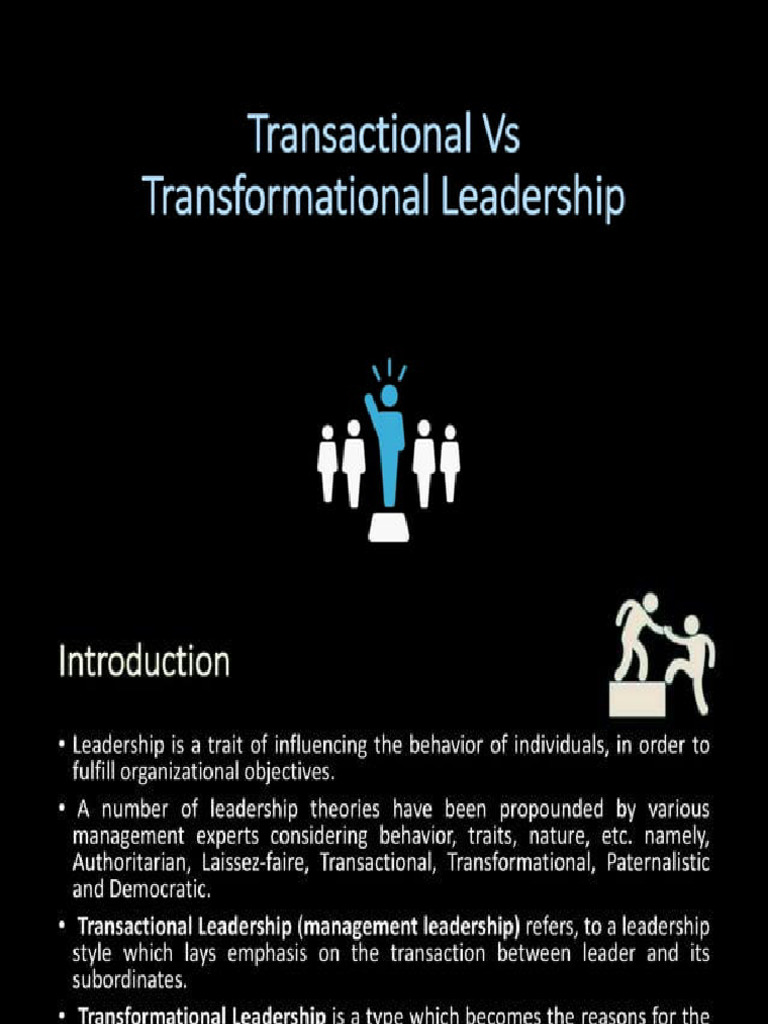 Transactional VS Transformational Leadership | PDF