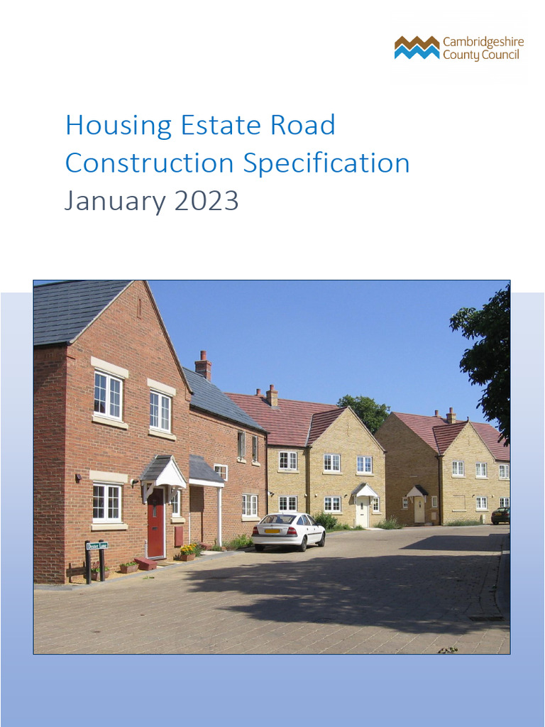Cambridgeshire Housing Estate Road Specs | PDF | Road | Drainage