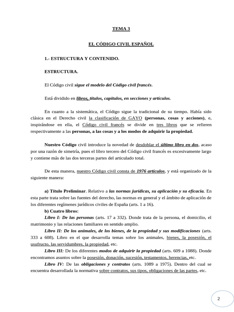 AETema 3 El Código Civil Español | PDF