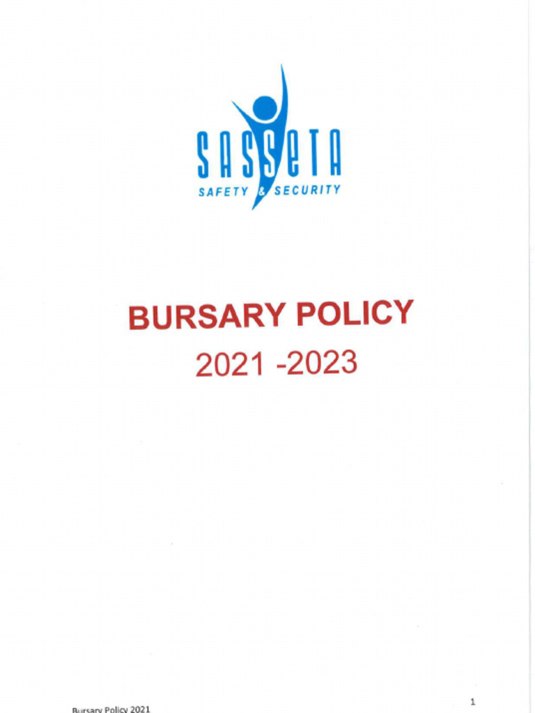SASSETA Bursary Policy 2021 To 2023 | PDF