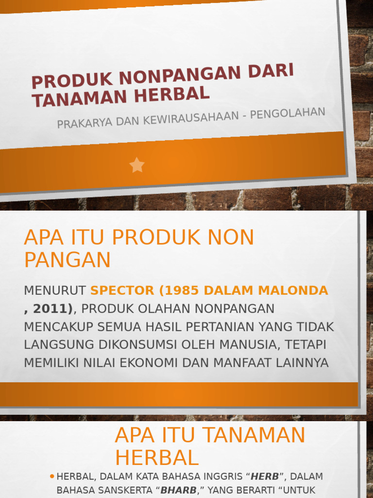 Produk Nonpangan Dari Tanaman Herbal | PDF