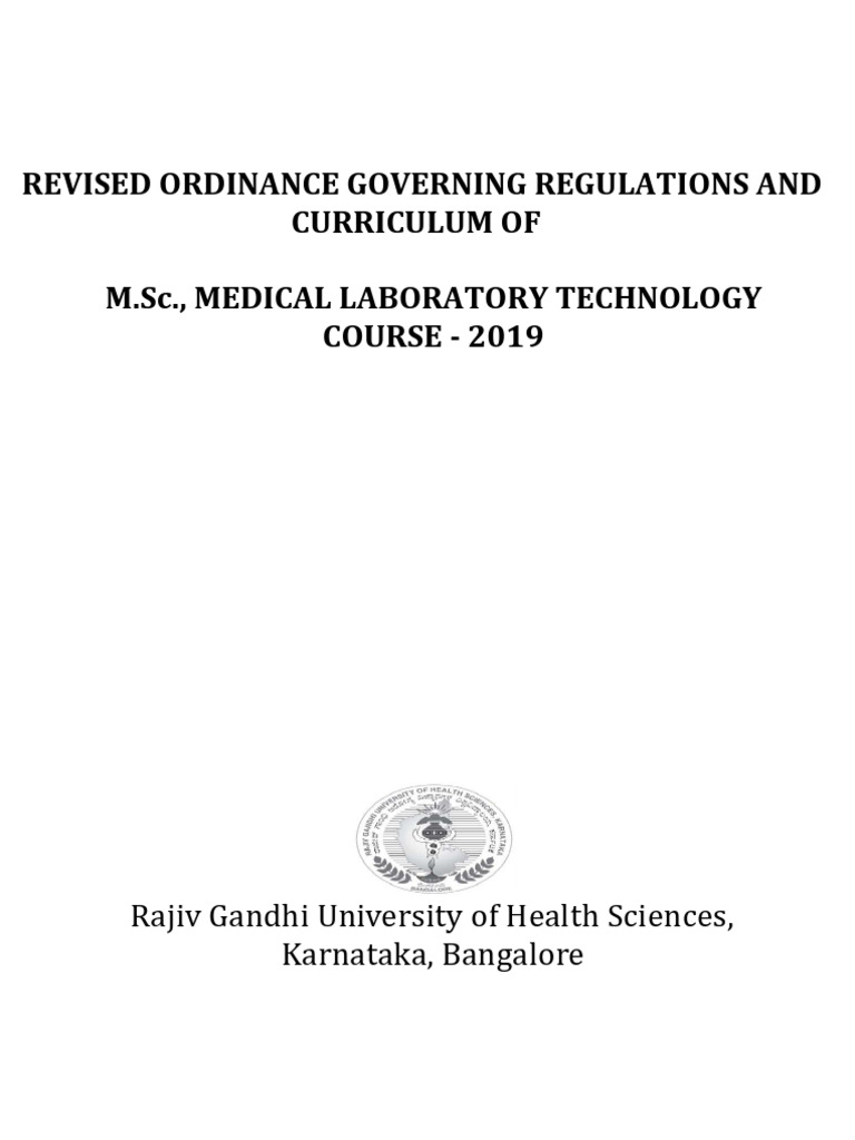 M.Sc. MLT - 2019 | PDF