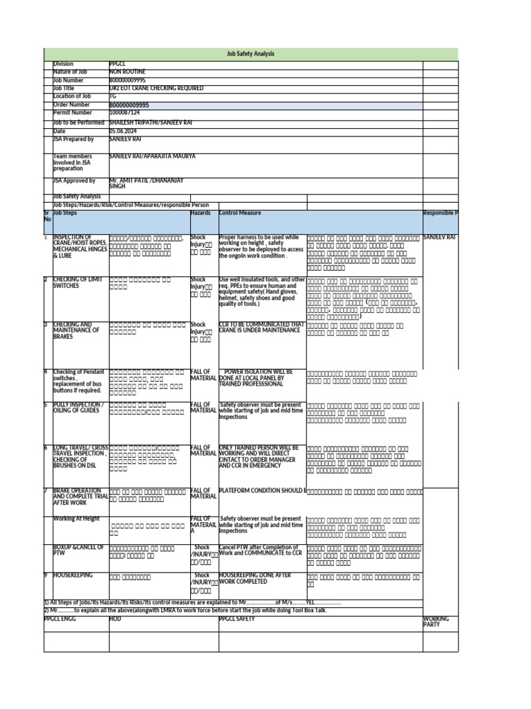 Eot Crane Height Jsa | PDF