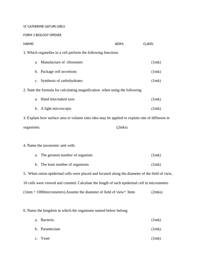 Bio 3RD Term | PDF | Cell (Biology) | Science & Mathematics