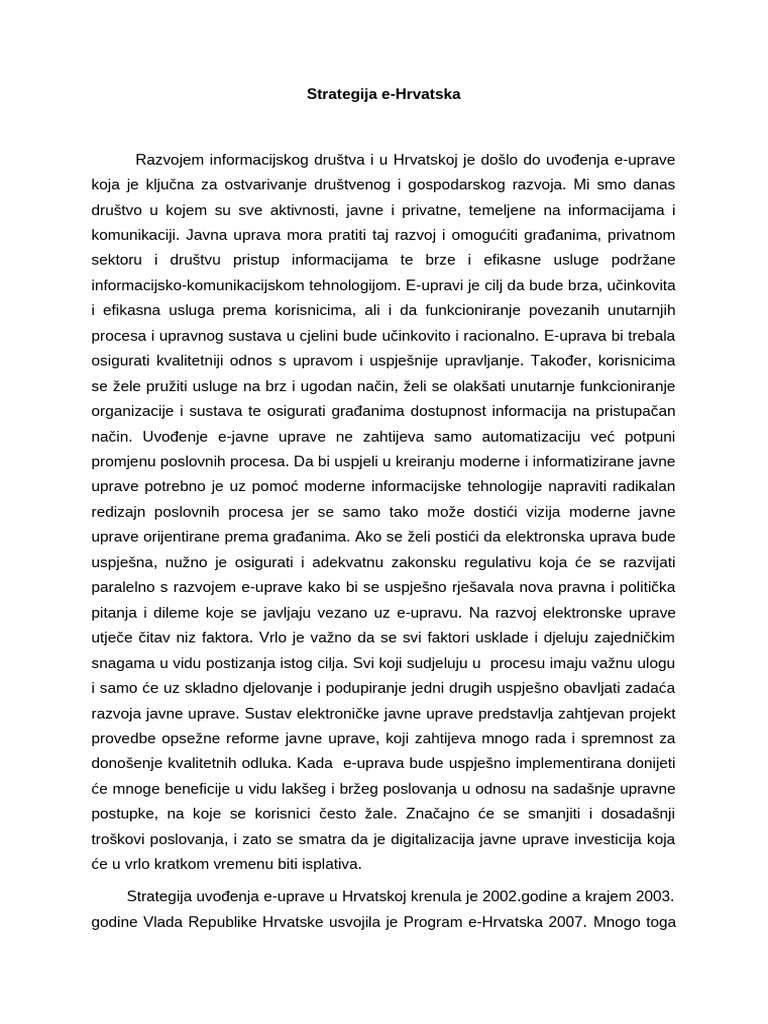 E-Uprava - Zadaća 1 | PDF