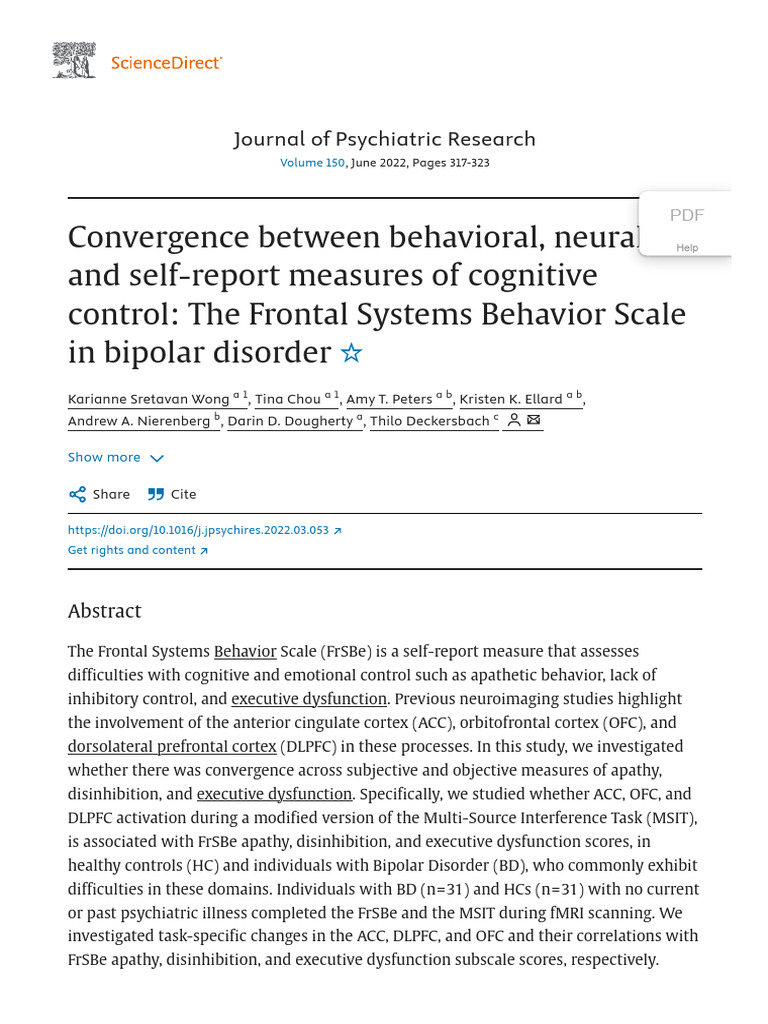 Convergence Between Behavioral, Neural, and Self-Report Measures of ...