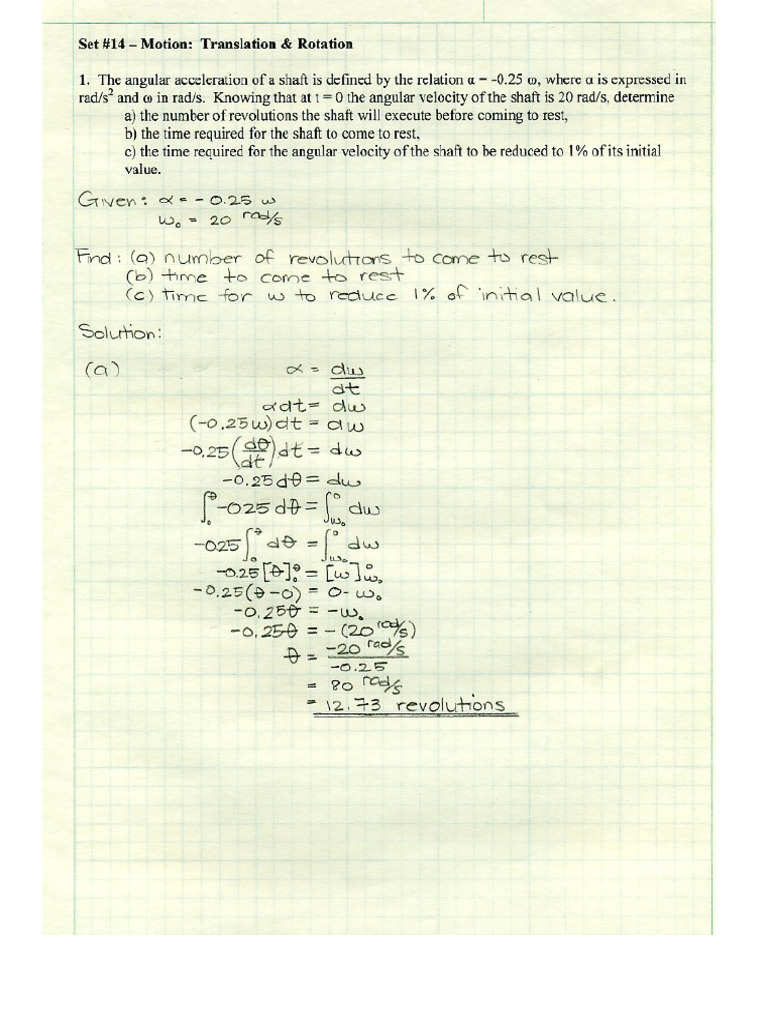 Solutions Problem Set 14 | PDF