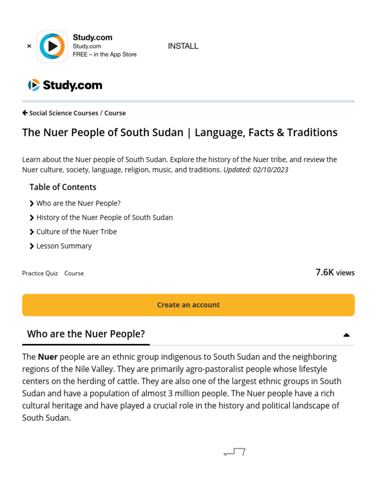 Nuer People of South Sudan: Culture & History | PDF | South Sudan