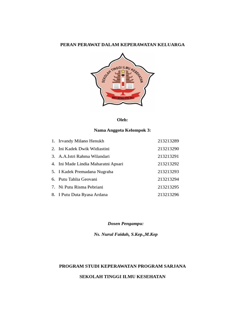 Peran Perawat Dalam Keperawatan Keluarga BLM Fix | PDF