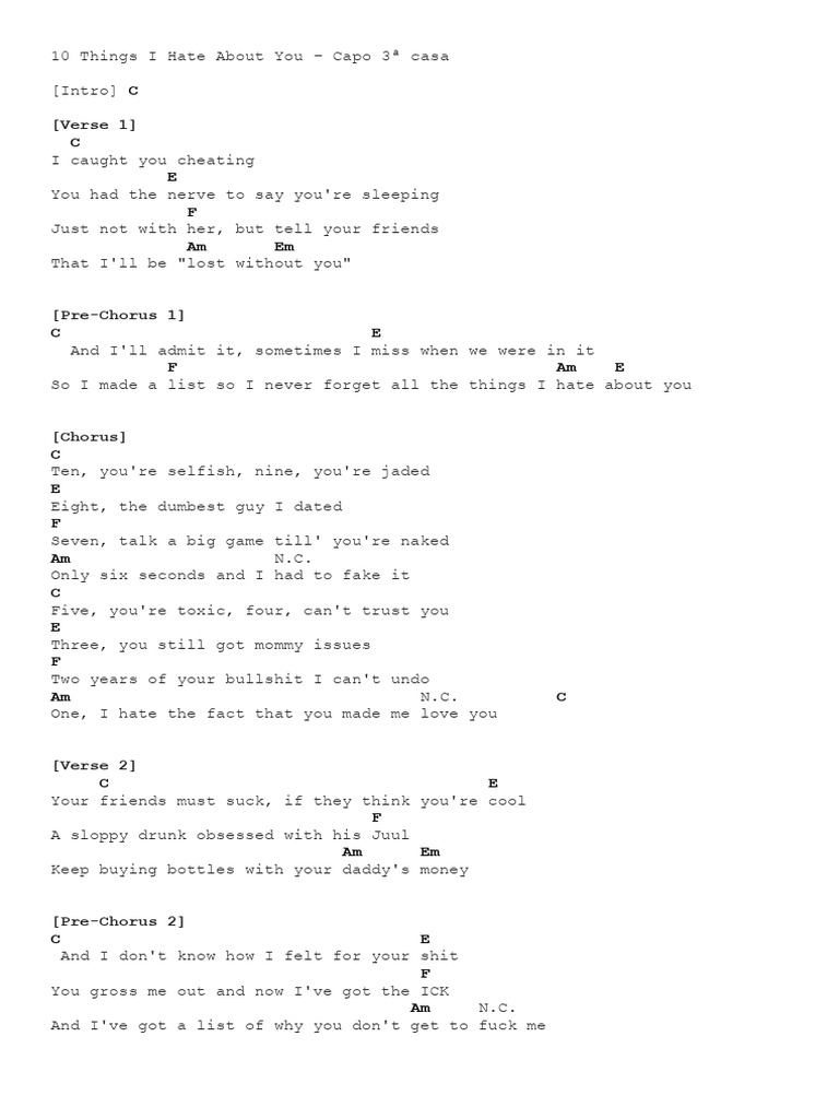10 Things I Hate About You | PDF