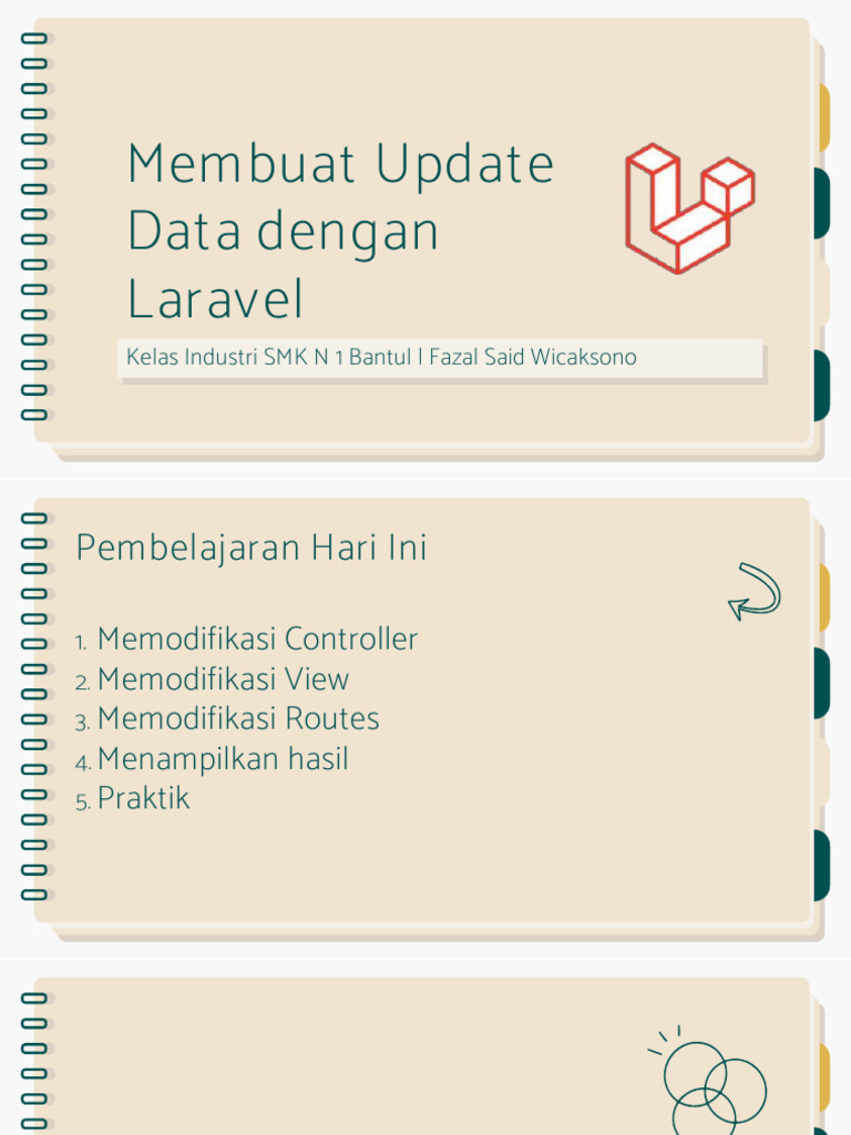 Pengertian Laravel Lanjutan - Bagian 6 - Membuat Update Data | PDF
