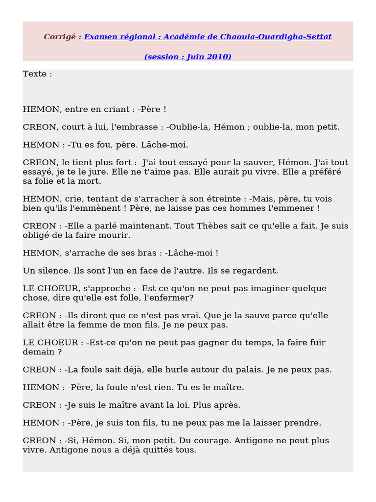 Corrigé Settat 2010 | PDF