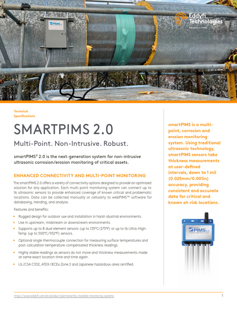 Eddyfi Technologies SmartPIMS 2.0 Technical Specifications | PDF