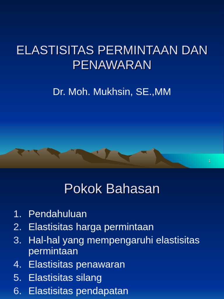 Bab 3, Elastisitas. | PDF