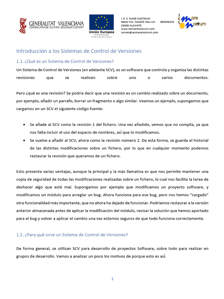 Sistemas de Control de Versiones | PDF