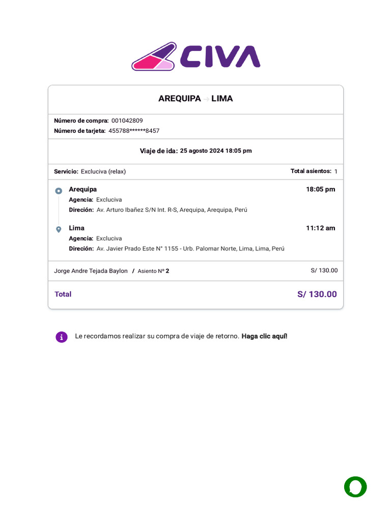 Civa - Empresa de Transporte de Perú | PDF