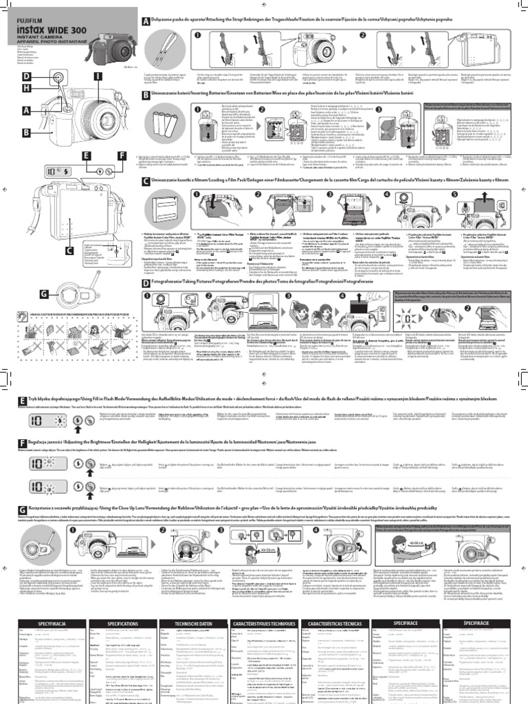 Instrukcja Obslugi INSTAX WIDE 300 | PDF