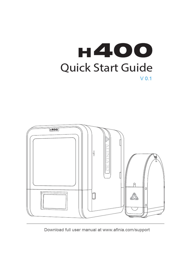 Afinia3D H400 QuickStartGuide | PDF