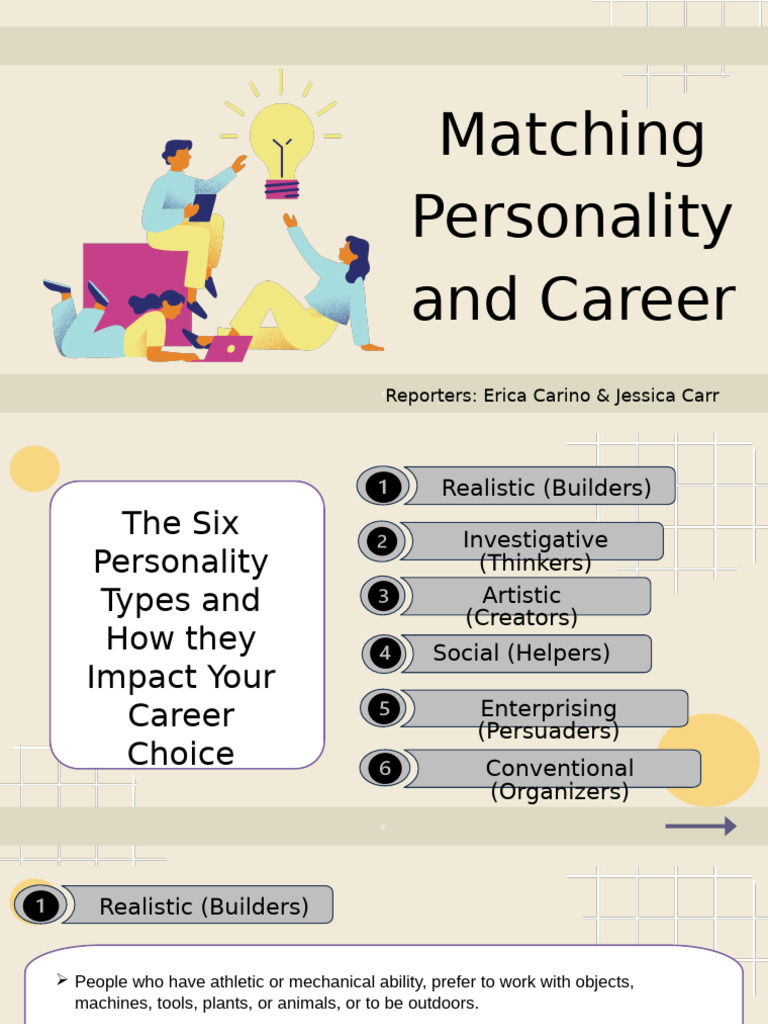 Personality Types and Career Choices | PDF | Social Psychology | Self ...