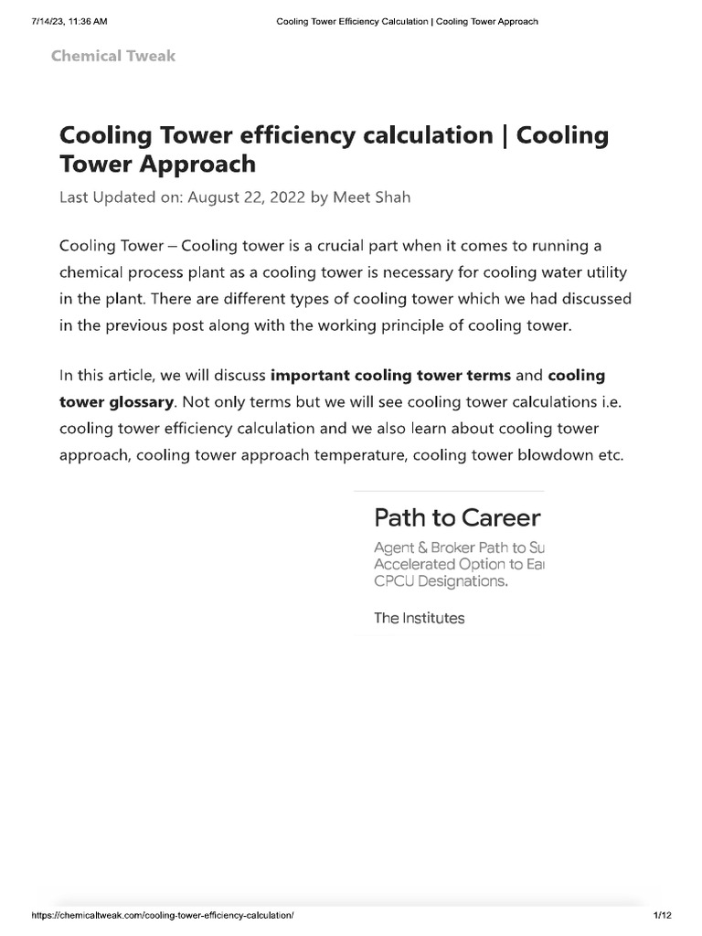 Cooling tower | PDF