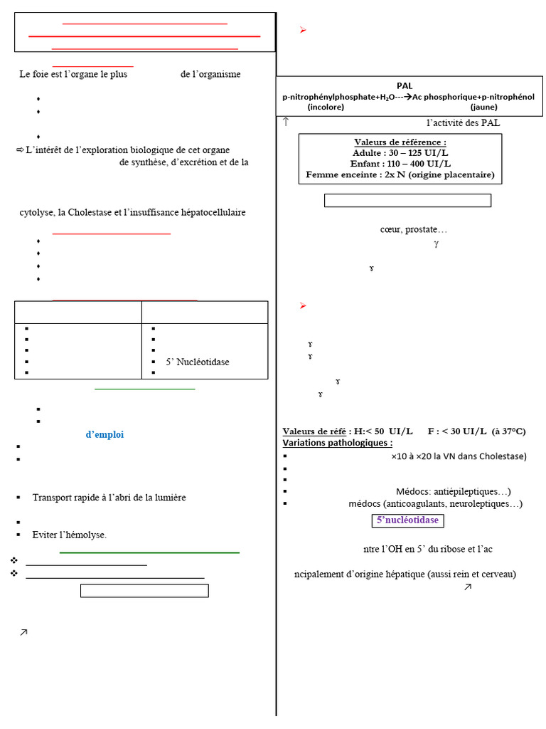 Exploration de La Fonction Excretobiliare, Cytolyse Vi | PDF