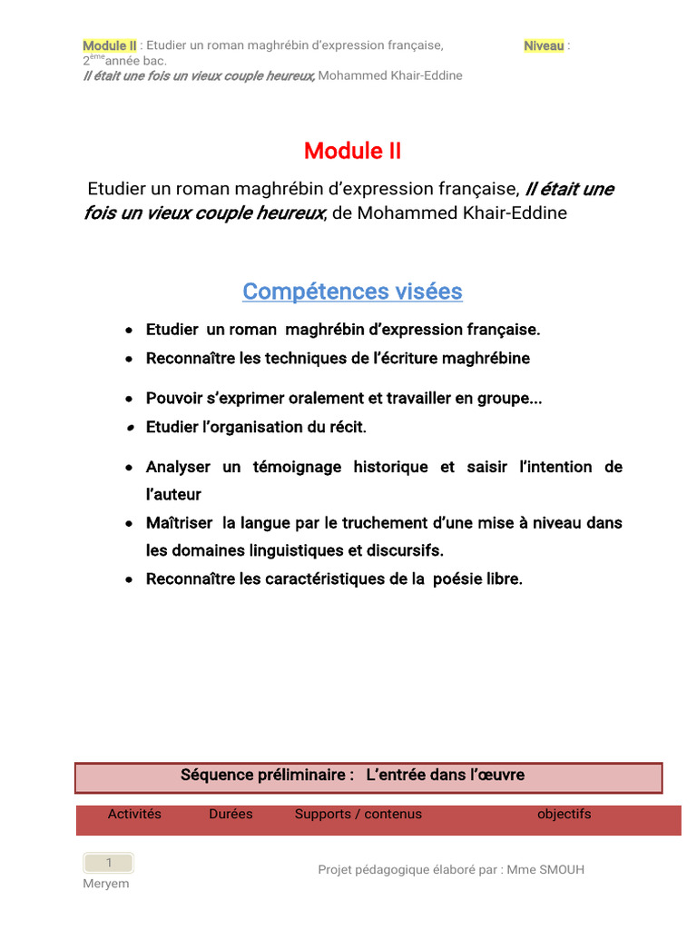 Module II Il Etait Fois Finale | PDF