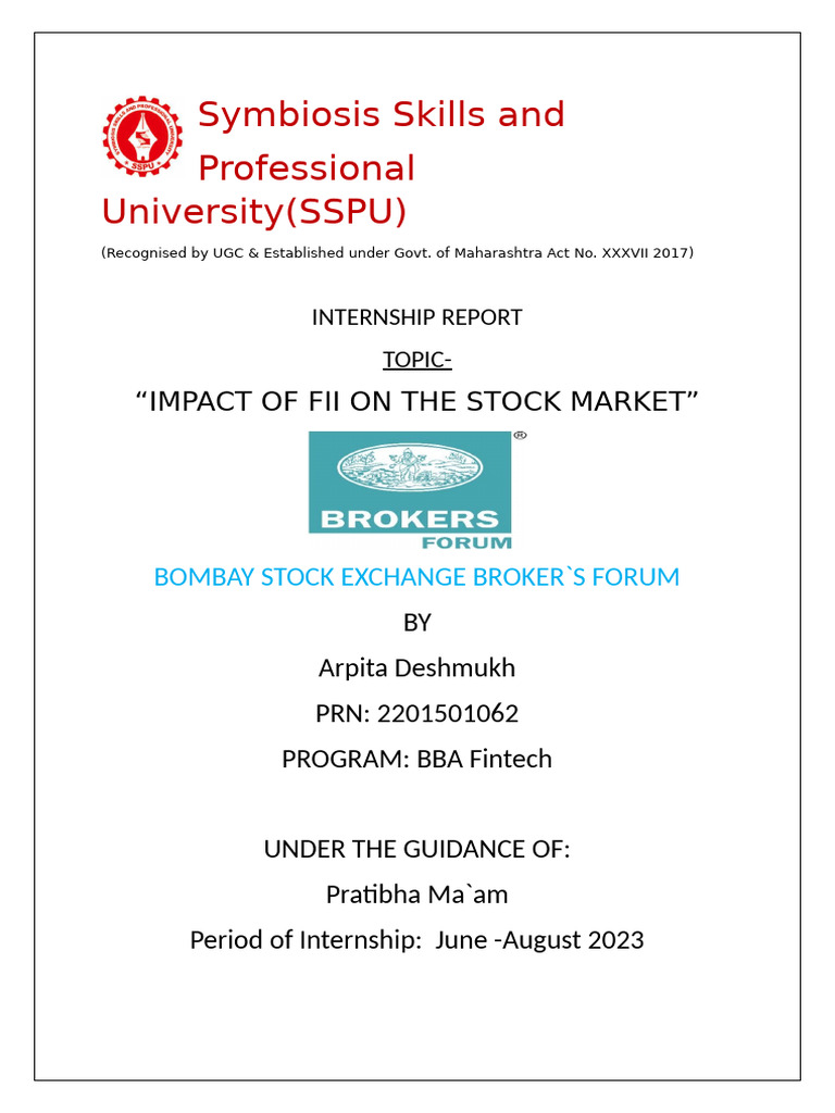 Final Internship Report | PDF