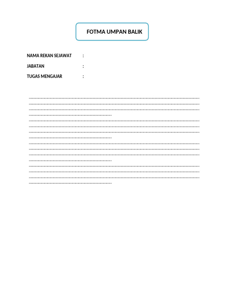 Format Umpan Balik | PDF