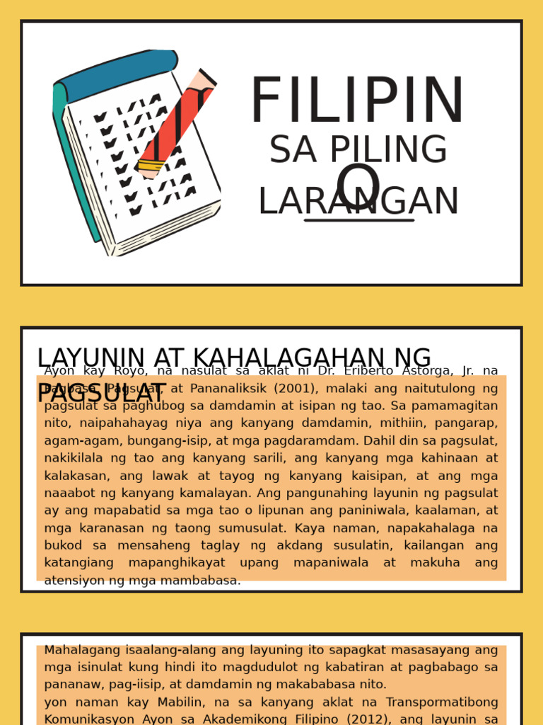 Filipino Sa Piling Larangan | PDF
