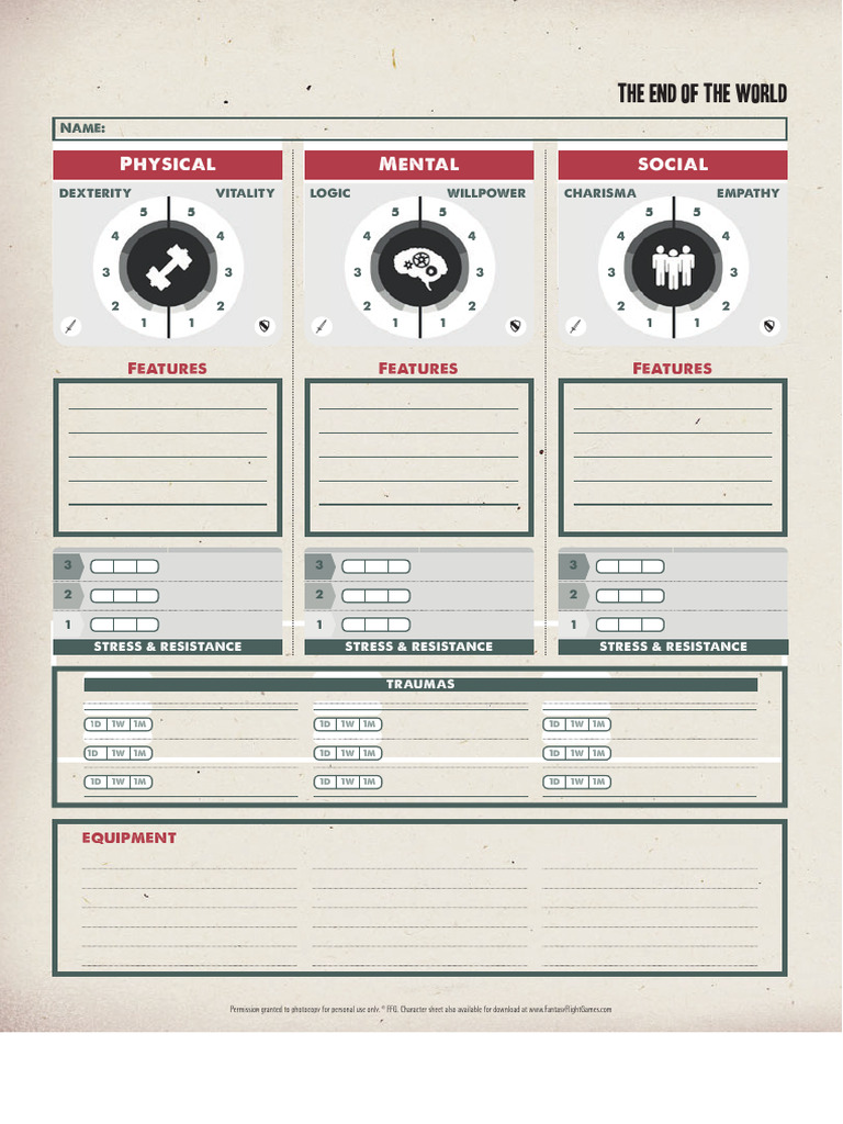 Scheda PG End of The World | PDF
