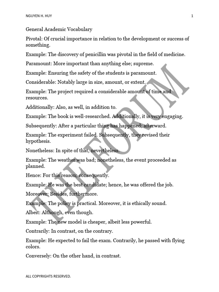 Academic Words | PDF