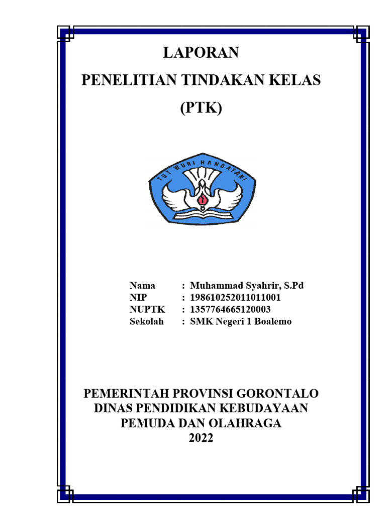 Laporan Penelitian Tindakan Kelas (PTK) | PDF