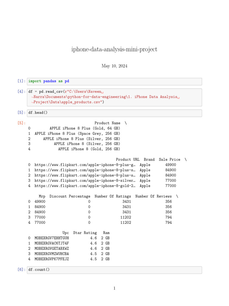 Iphone Data Analysis Mini Project - 2 | PDF