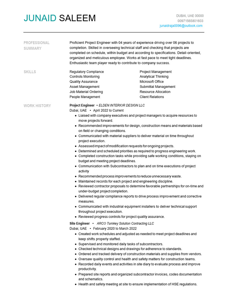 Junaid SALEEM Resume | PDF