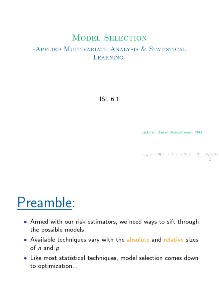 Model Selection | PDF