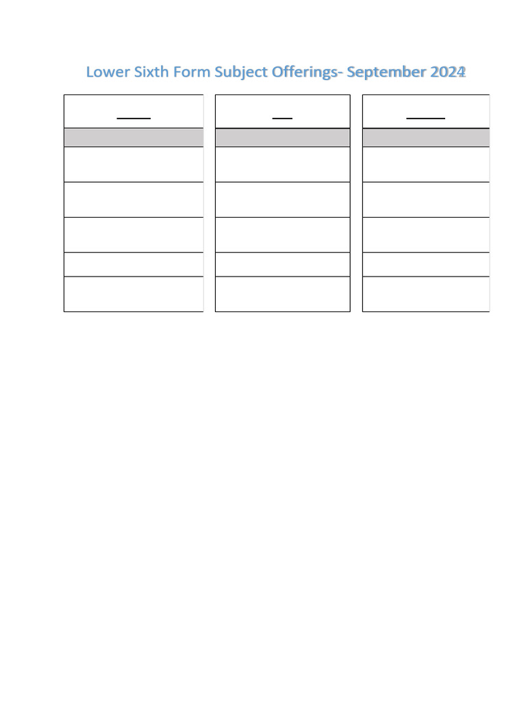 Subject Selection 6th Form 2024 | PDF | Computers