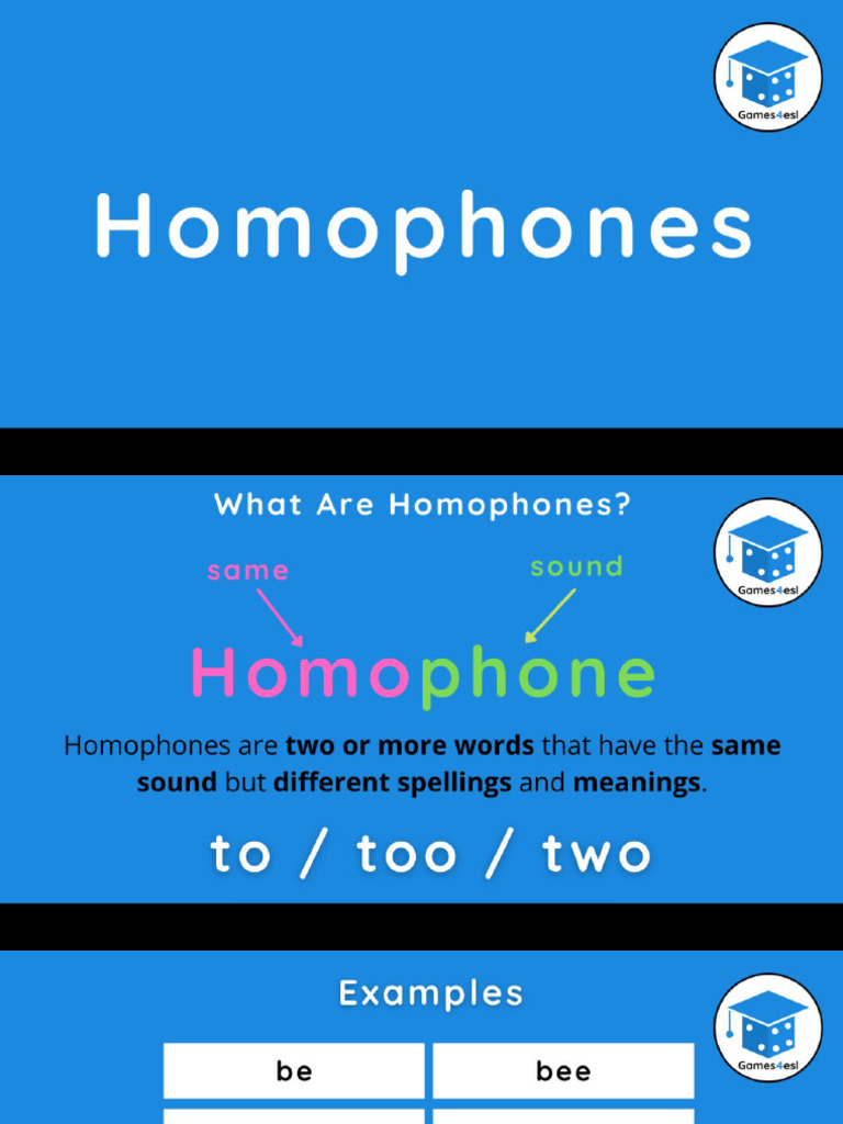 Homophones PPT Lesson | PDF