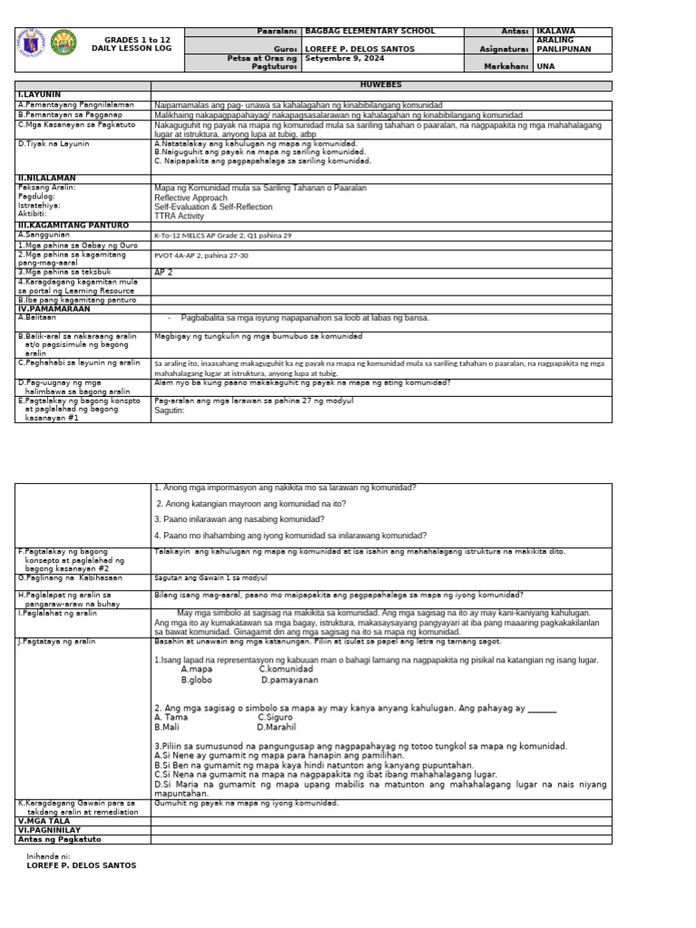 Ap2 DLL Q1 W7 D1 | PDF