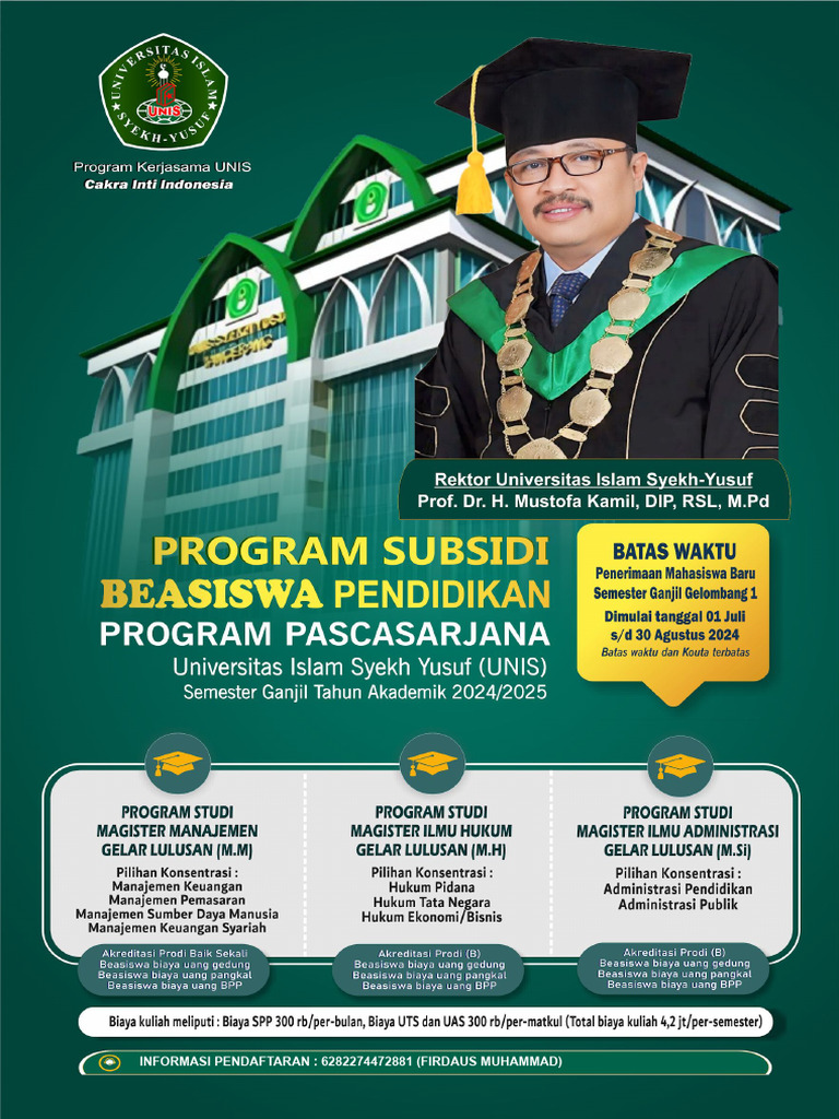 Brosur PMB Pascasarjana UNIS | PDF