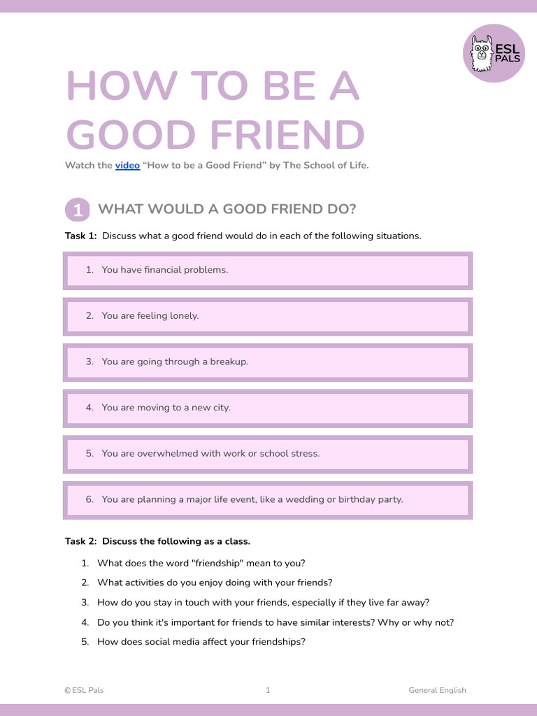 (TV) How to be a Good Friend | PDF