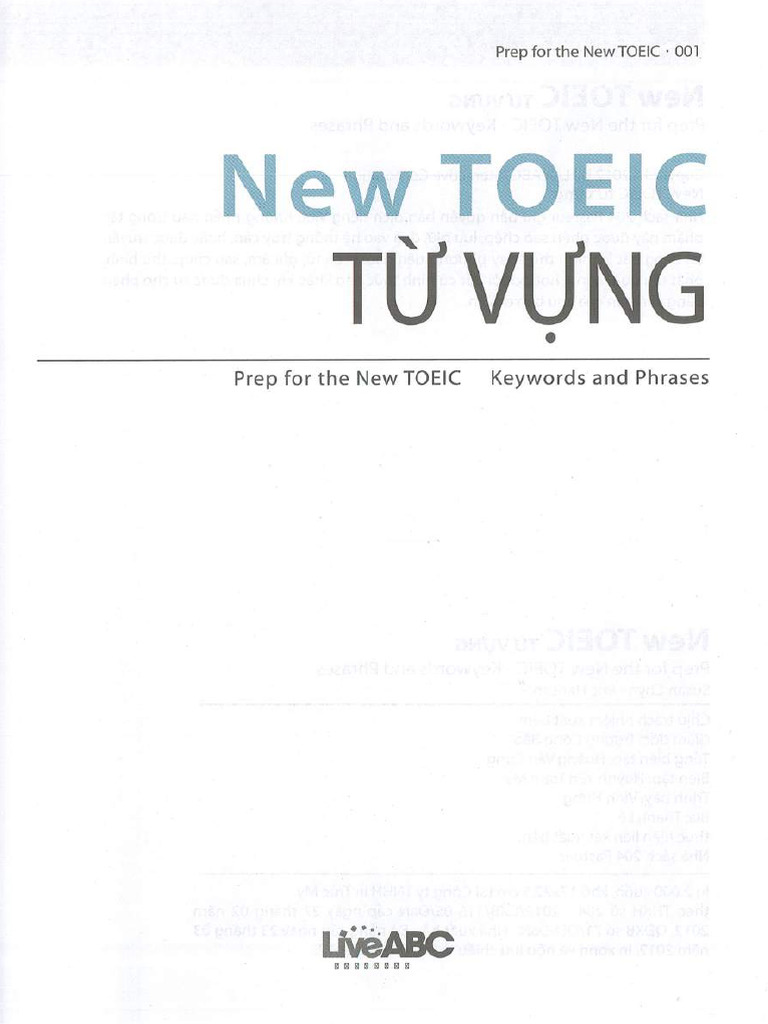 Sách Từ Vựng Toeic Cụm Từ & Chủ Đề - New Toeic (Tự Học Toeic 990 - 2022) | PDF