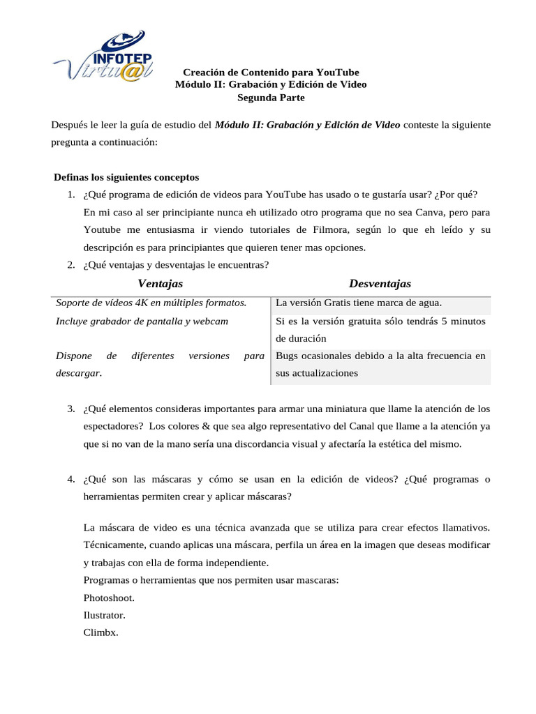 Actividad Del Modulo II Segunda Parte LG | PDF | Podcast | Negocios